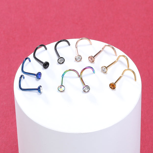 ZS | Nose Stud Set | Screw Nose Piercings | Nostril Piercing – ZS Body ...
